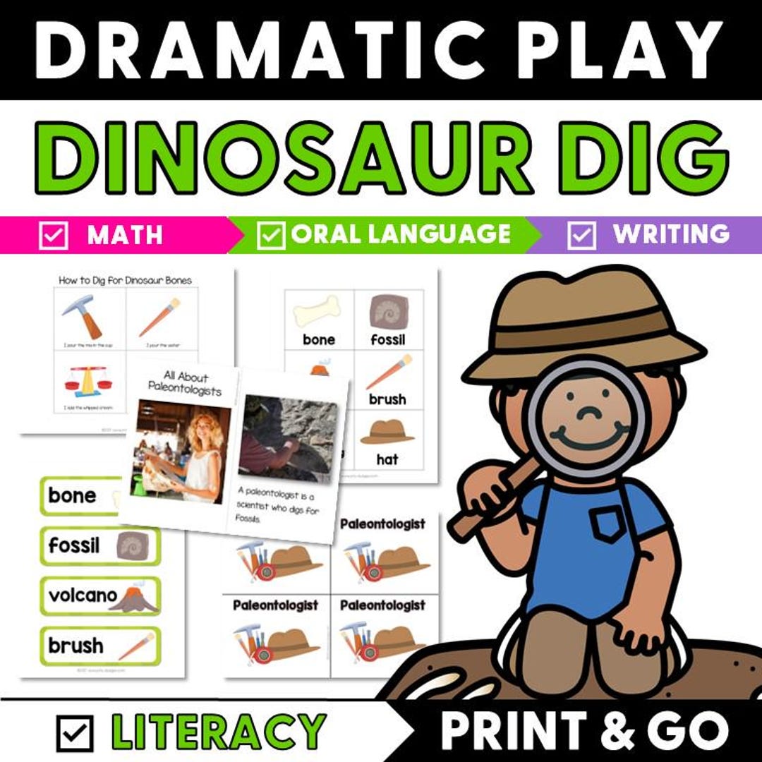 Dinosaur Dig Dramatic Play Center Printables for Preschool and Pre-k - Etsy