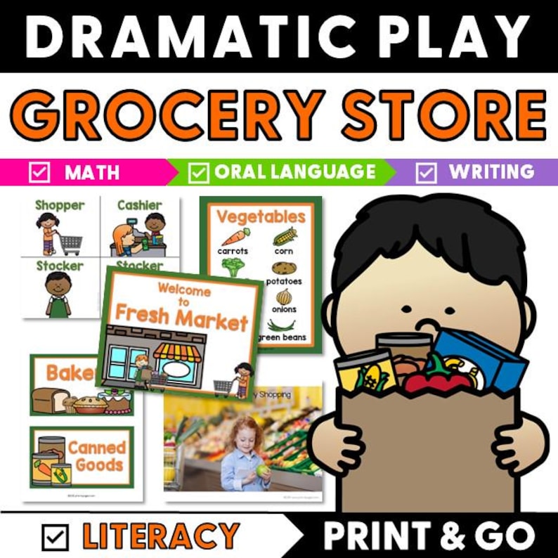 Grocery Store Dramatic Play - Etsy