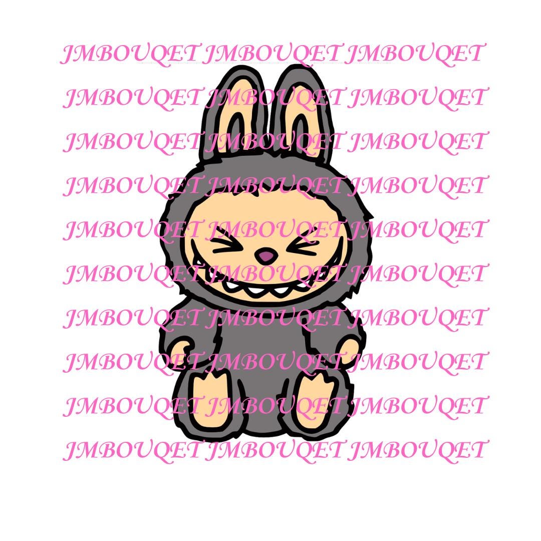 Seated Labubu SVG / Labubu Valentine’s Day Topper for Bouquets / SVG ...