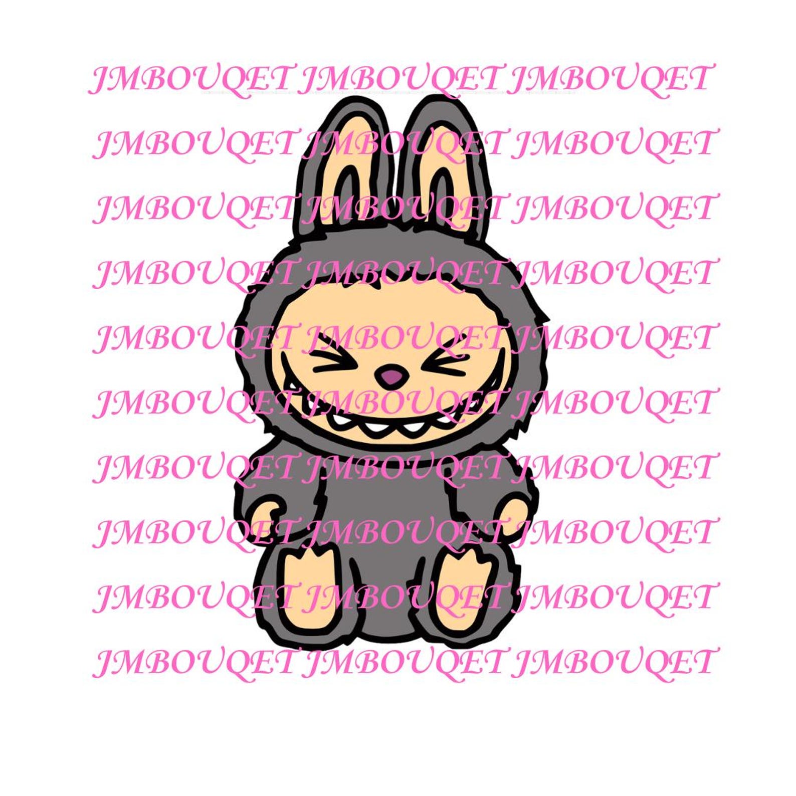 Seated Labubu SVG / Labubu Valentine’s Day Topper for Bouquets / SVG ...