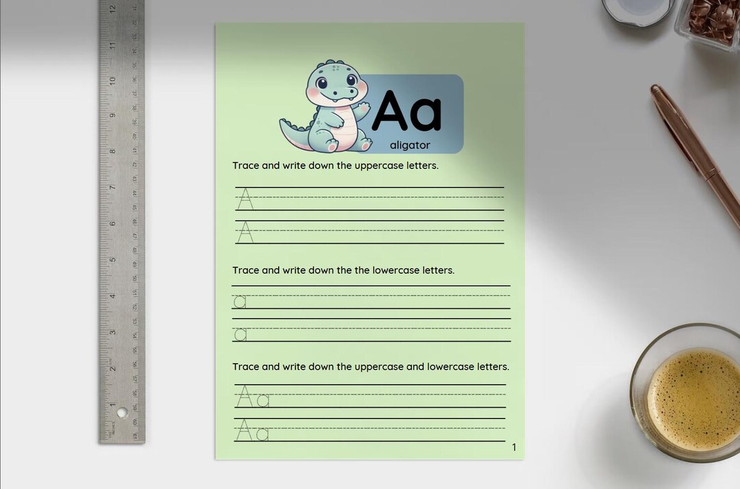 ALPHABET TRACING ALLIGATOR, Alphabet Adventures, Preschool Tracing ...