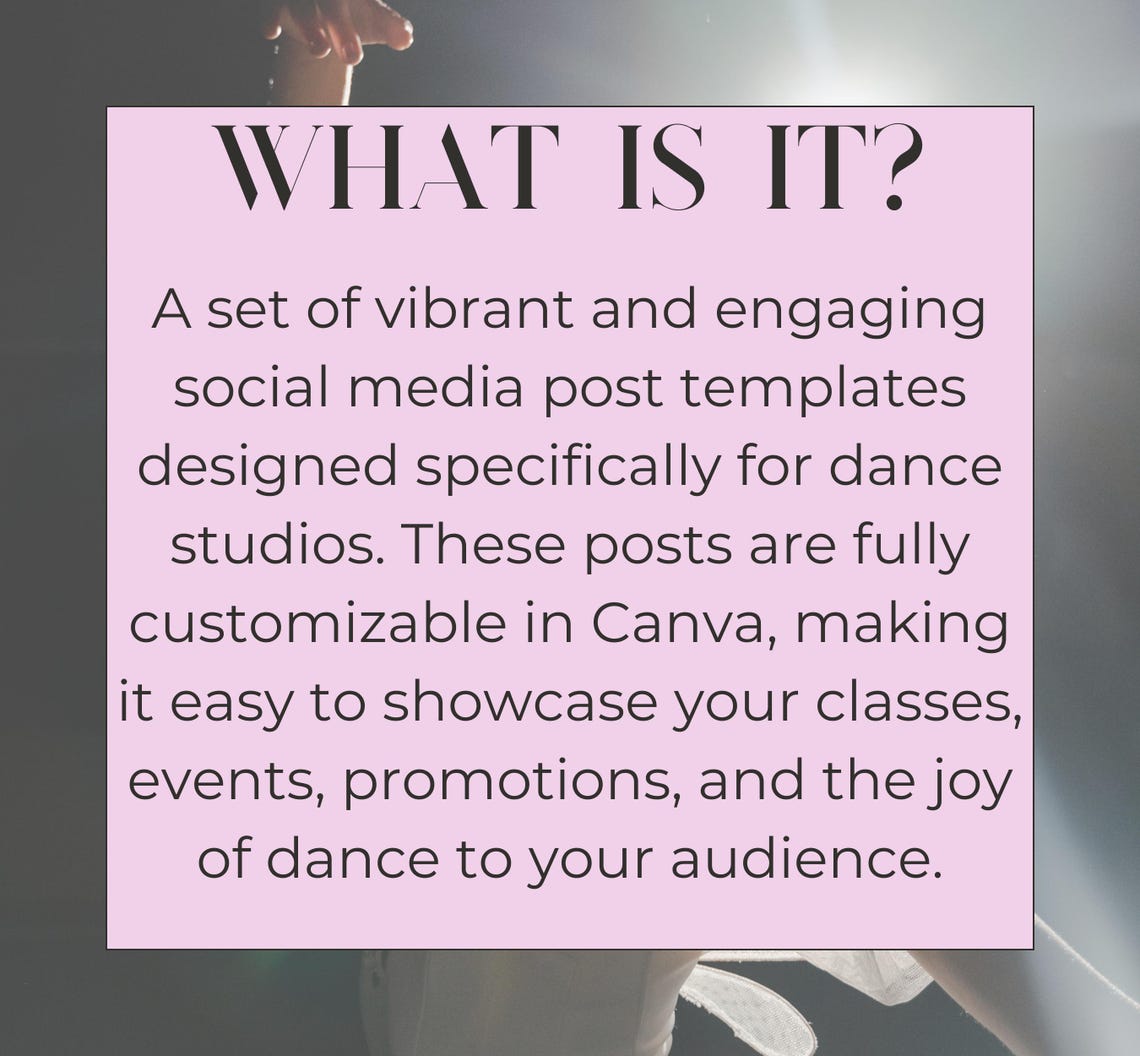 Dance Studio Social Media Posts Editable Dance Studio Instagram ...