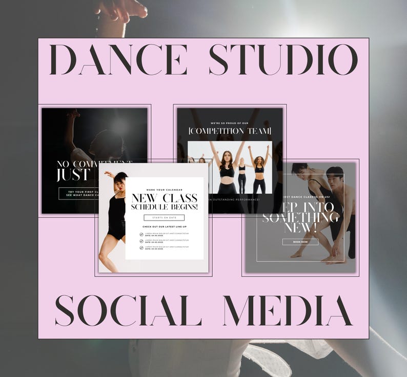 Dance Studio Social Media Posts Editable Dance Studio Instagram ...