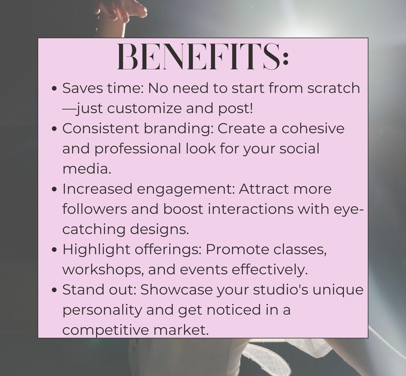 Dance Studio Social Media Posts Editable Dance Studio Instagram ...