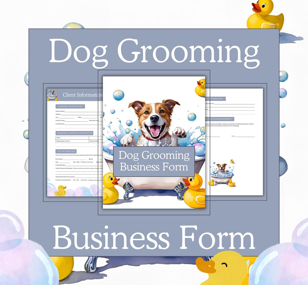 Dog Grooming Consent Form Editable Dog Grooming PDF Dog Business Owner ...
