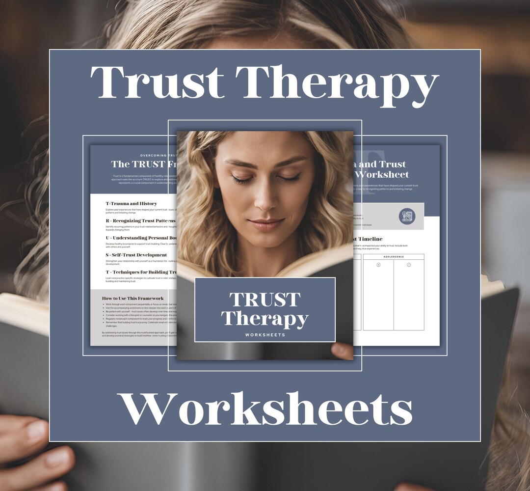 Trust Therapy Worksheets Printable Trauma Healing Editable Therapist ...