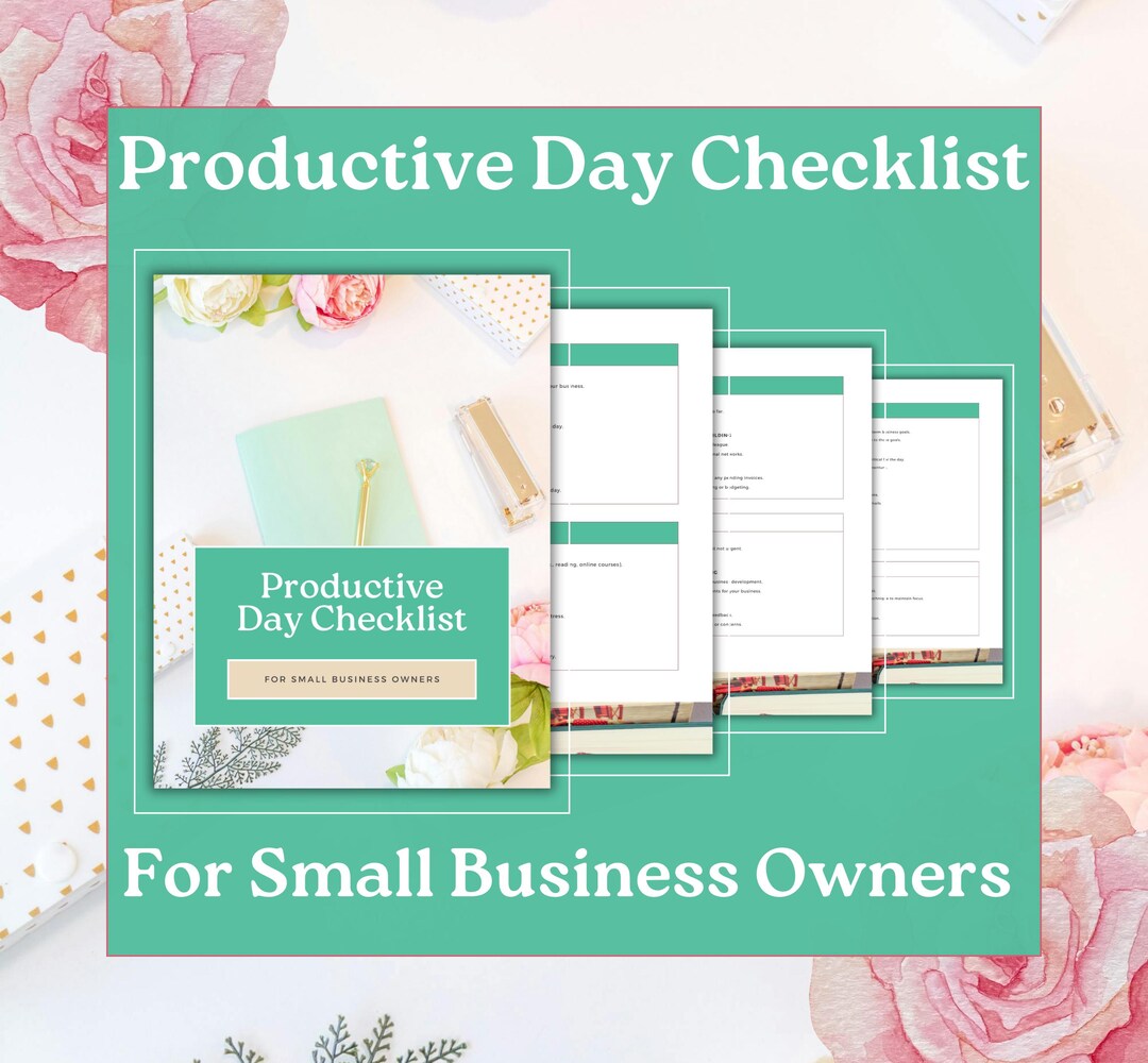 Productive Day Checklist Time Management Tool Work Task Organizer ...