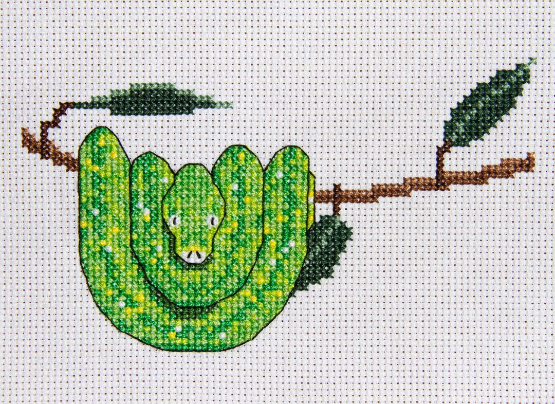 Green Tree Python Cross Stitch Pattern - Etsy