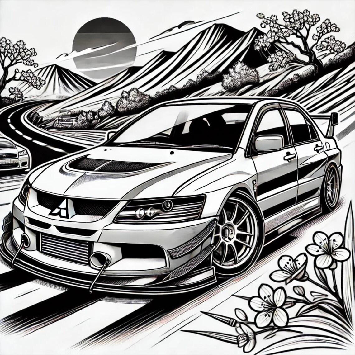 JDM Coloring Pages V1 Set of 5 - Etsy