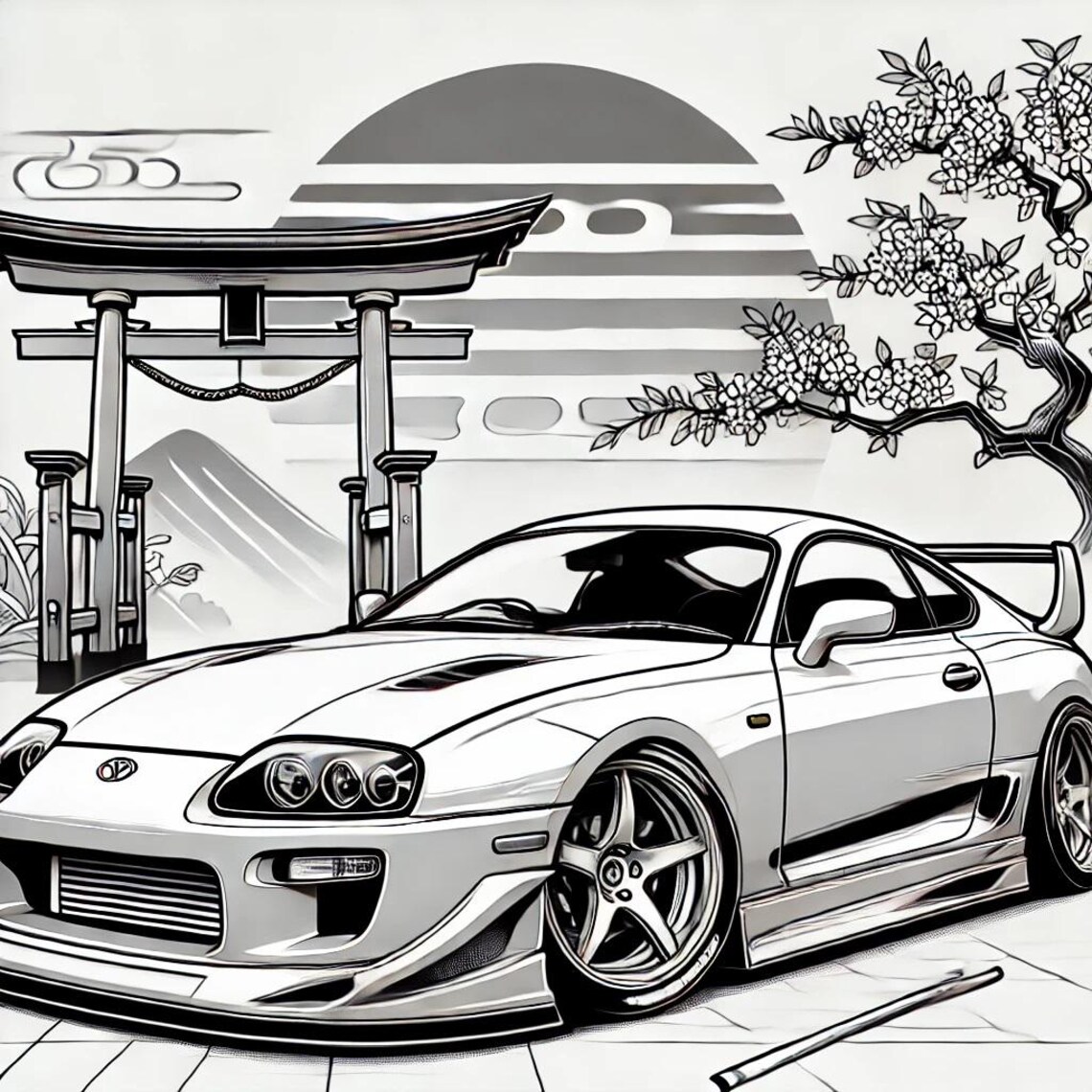 JDM Coloring Pages V1 Set of 5 - Etsy