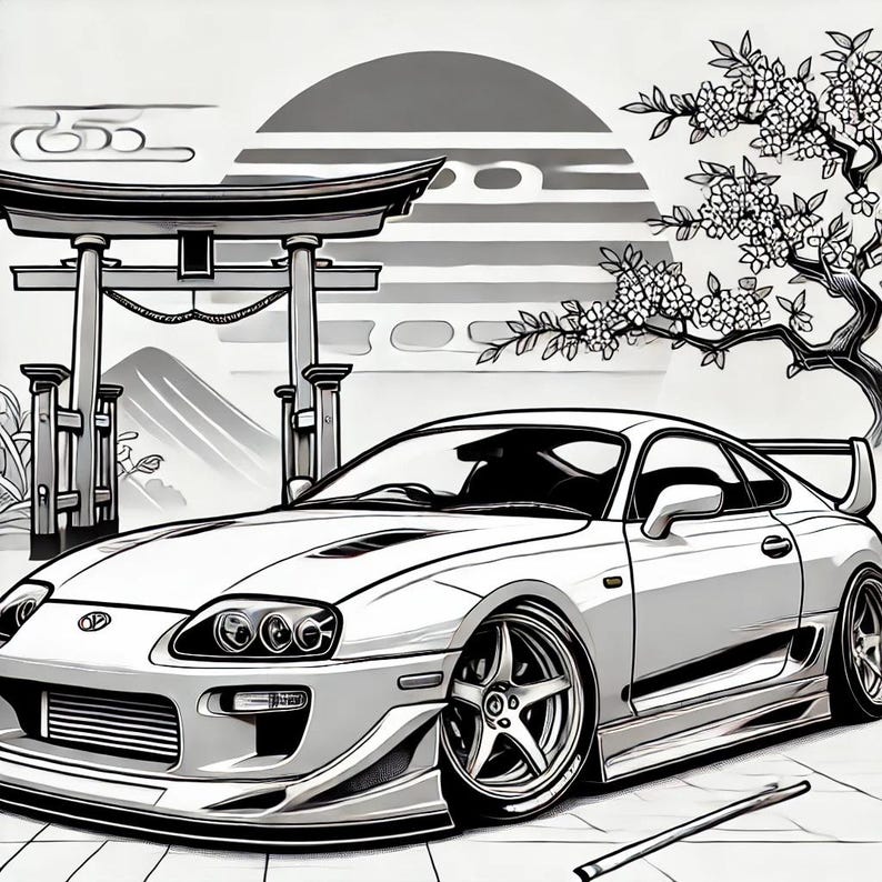 JDM Coloring Pages V1 Set of 5 - Etsy