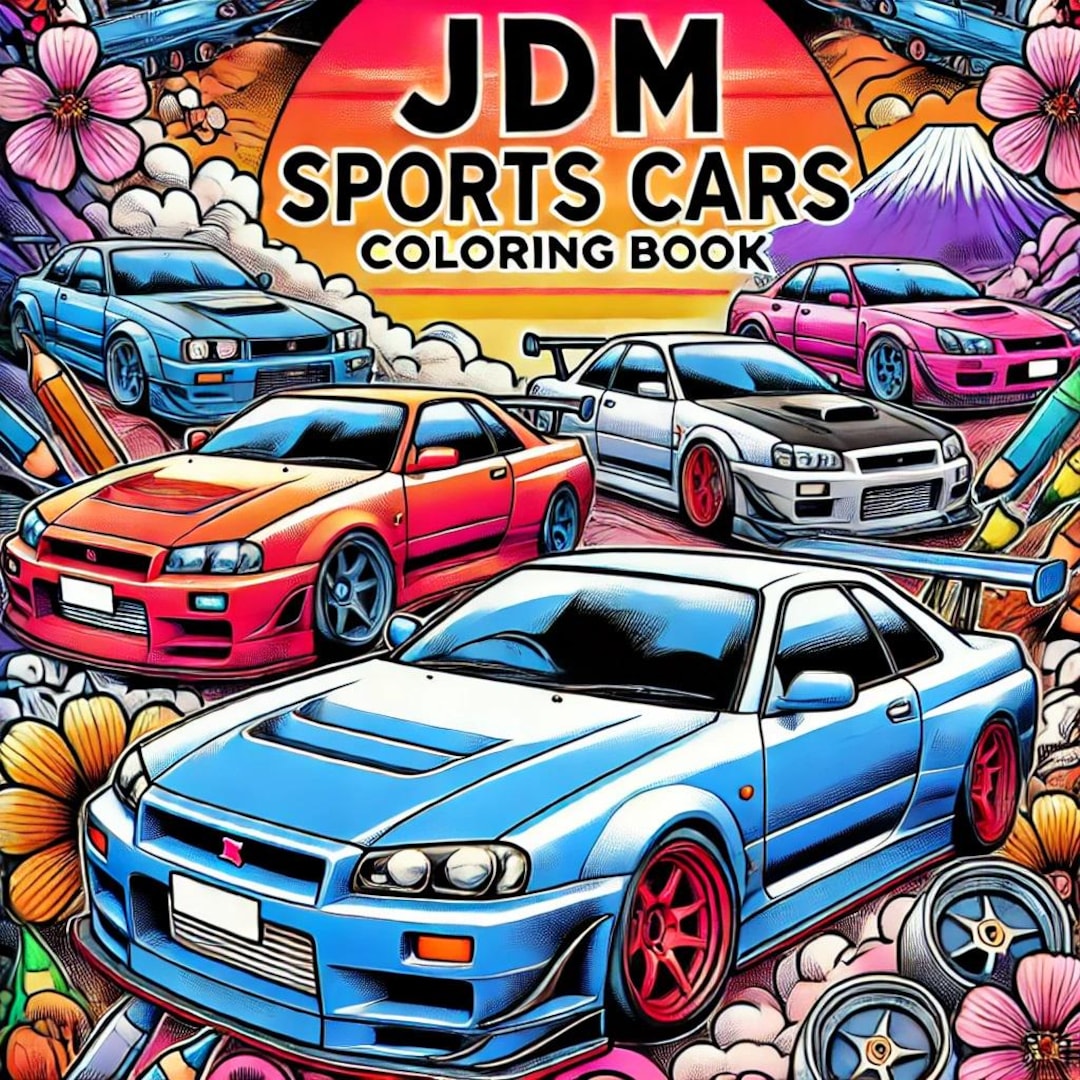 JDM Coloring Pages V1 Set of 5 - Etsy