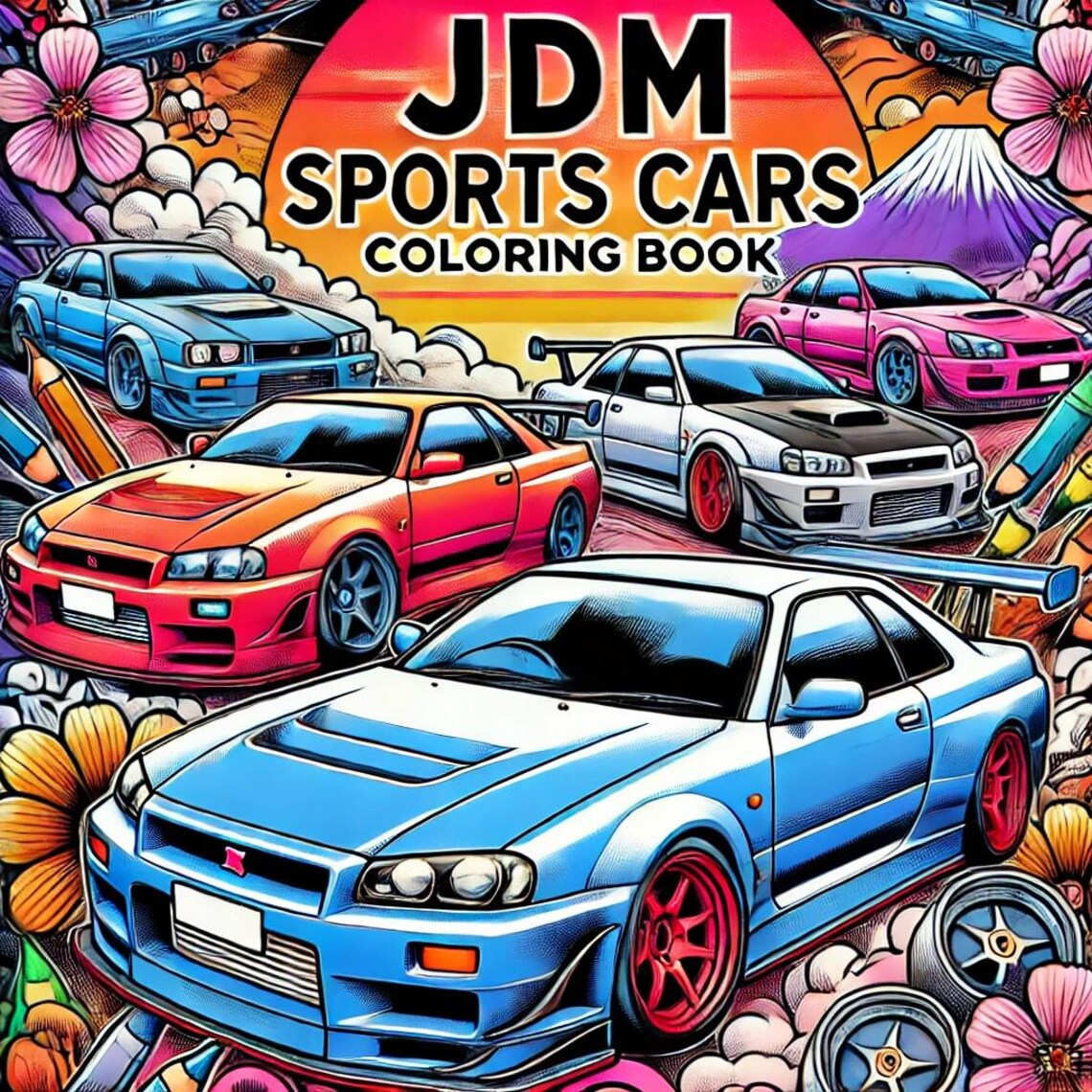 JDM Coloring Pages V1 Set of 5 - Etsy