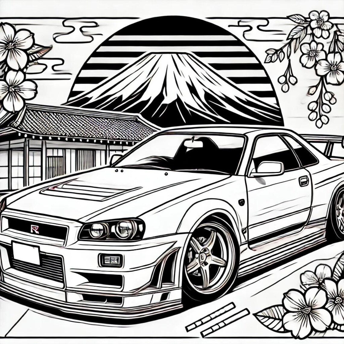 JDM Coloring Pages V1 Set of 5 - Etsy