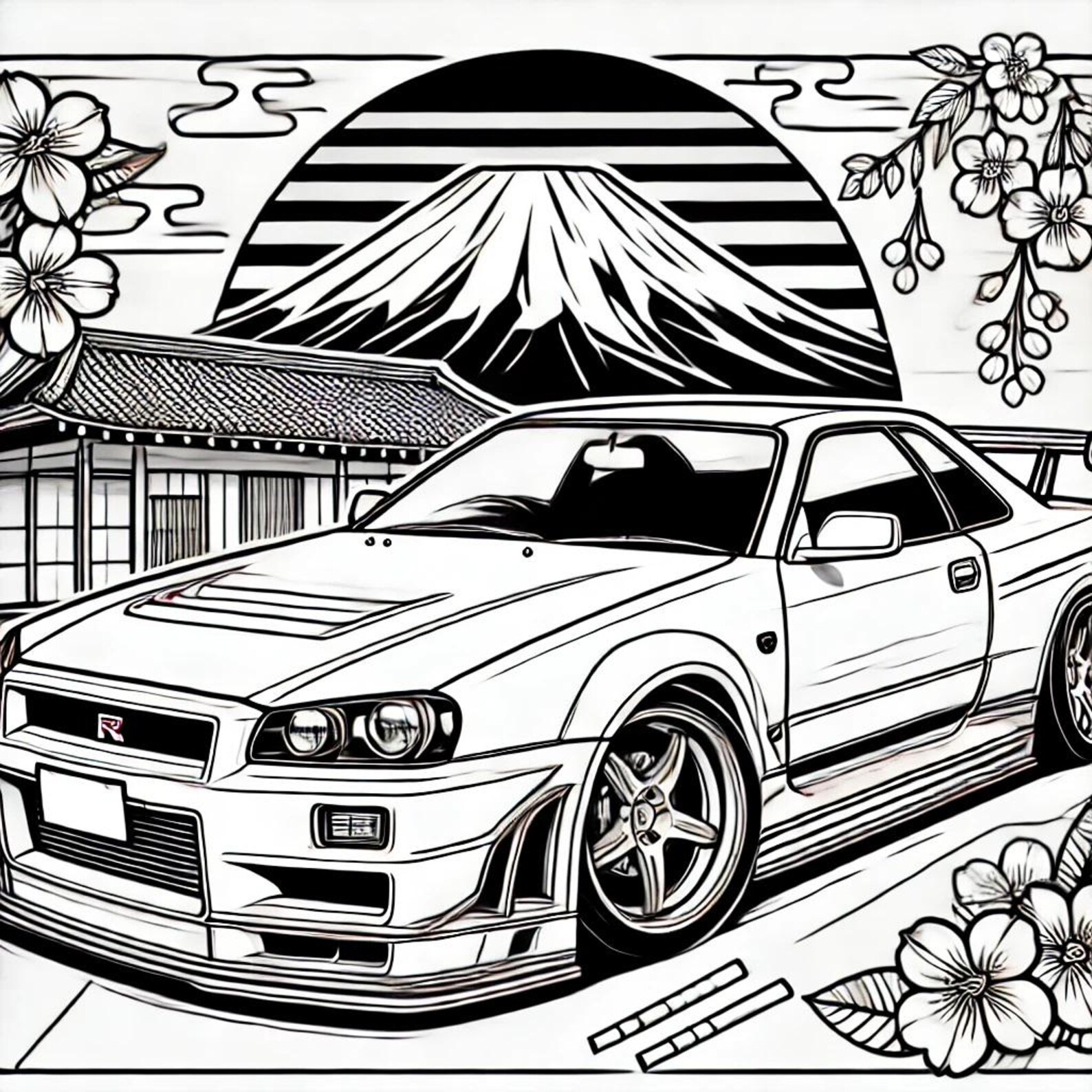 JDM Coloring Pages V1 Set of 5 - Etsy