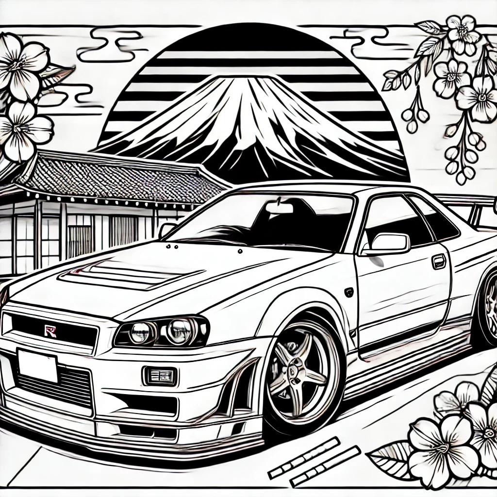JDM Coloring Pages V1 Set of 5 - Etsy