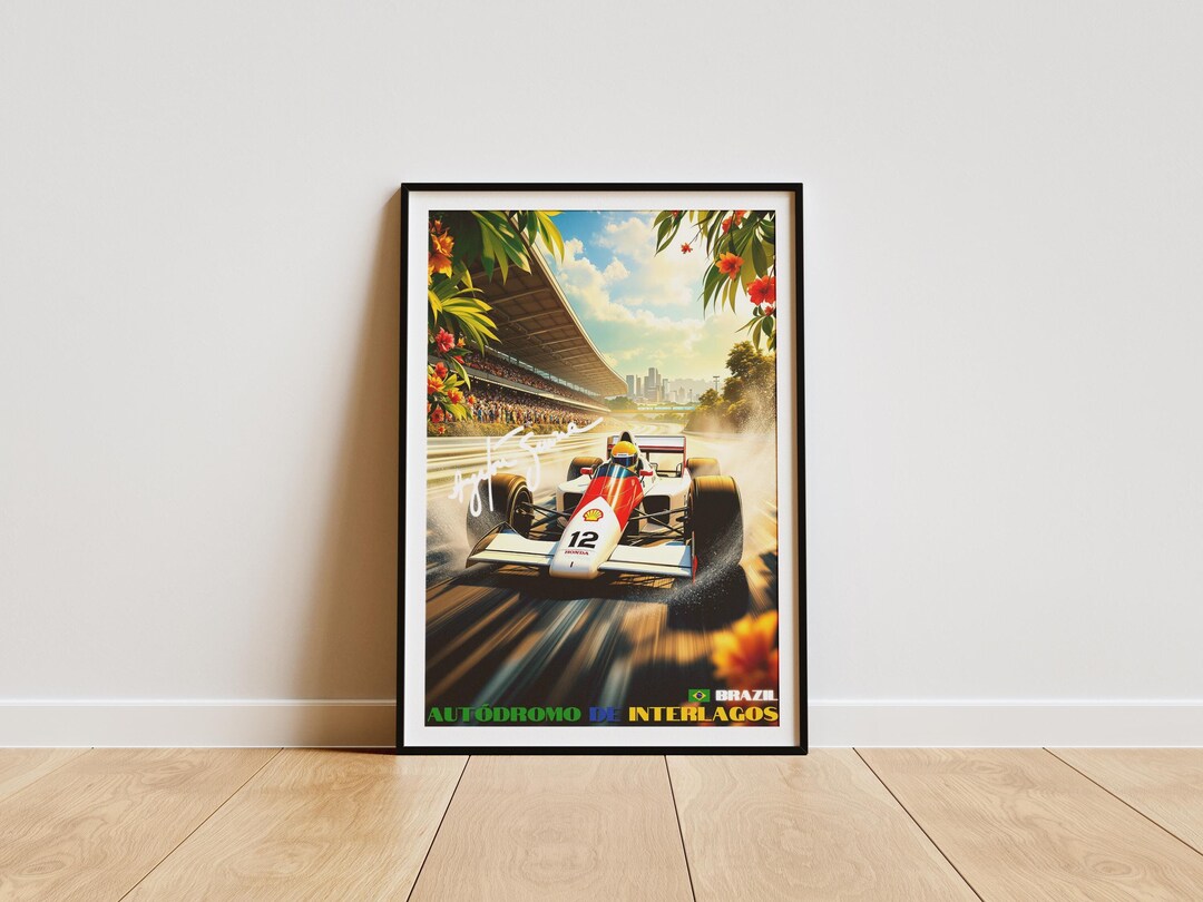 Ayrton Senna Poster | F1 Poster | Vintage F1 Poster | Formula 1 Print ...