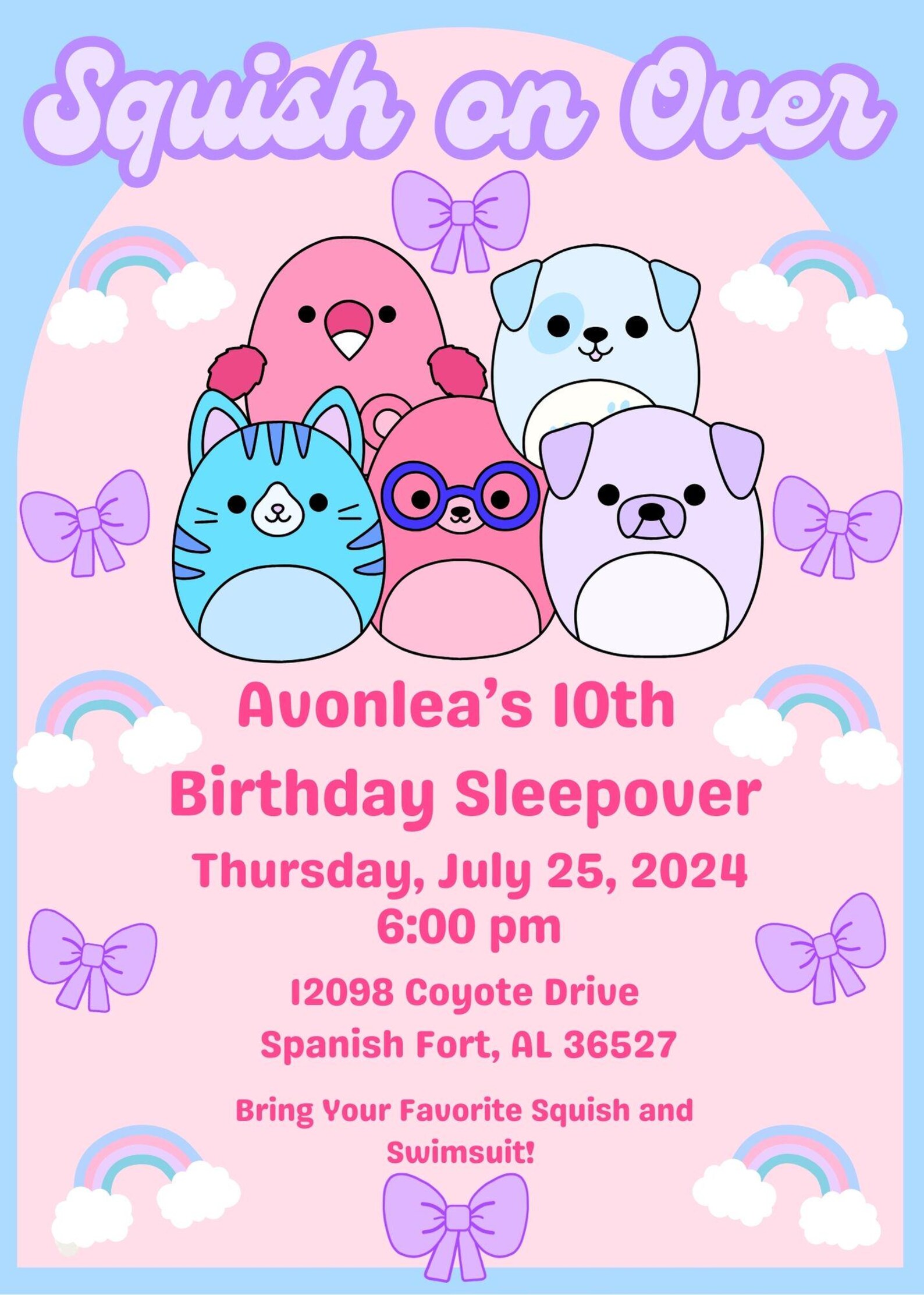 SQUISHMALLOW BIRTHDAY INVITATION - Etsy