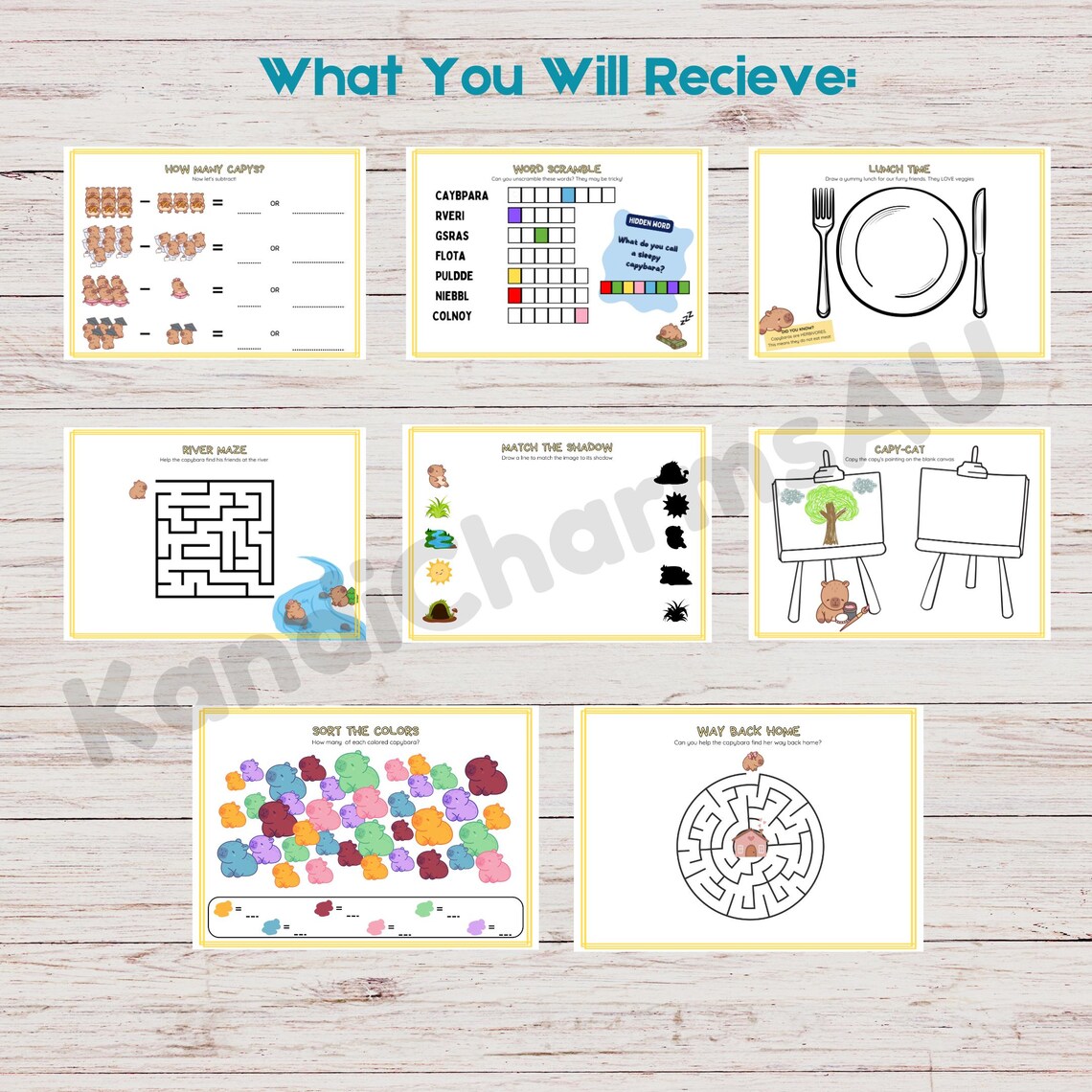 Capybara Activity Book | Busy Book | Personalised | Digital Download ...