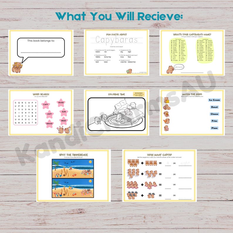 Capybara Activity Book | Busy Book | Personalised | Digital Download ...