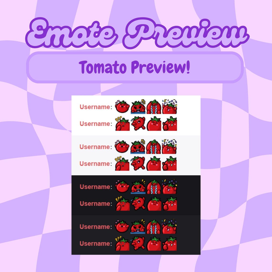 Tomato Twitch Emotes, Kawaii Streamer Pack (digital Download) - Etsy