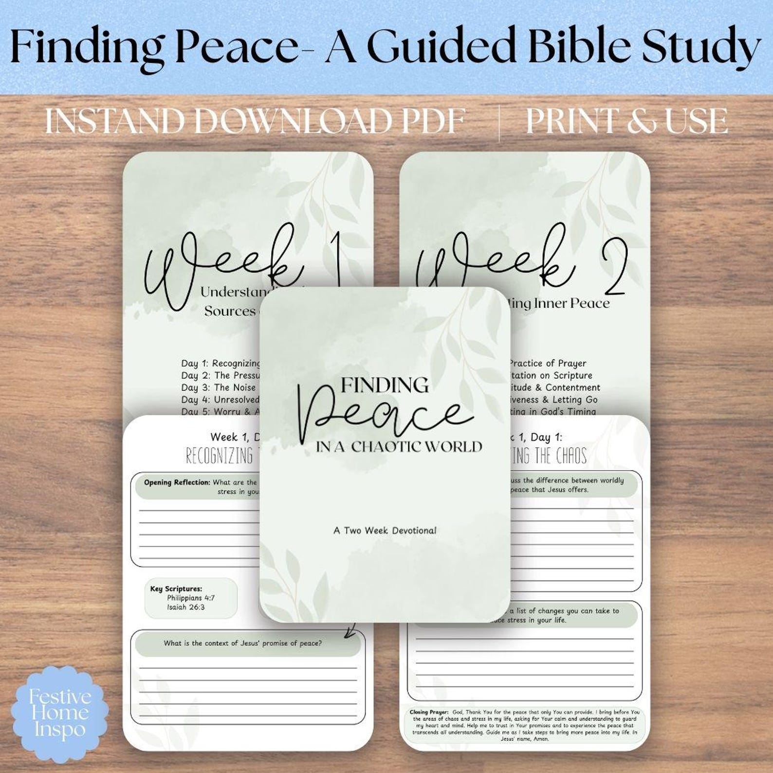 Printable Bible Study on Peace, Bible Study Guide PDF, Faith-based ...
