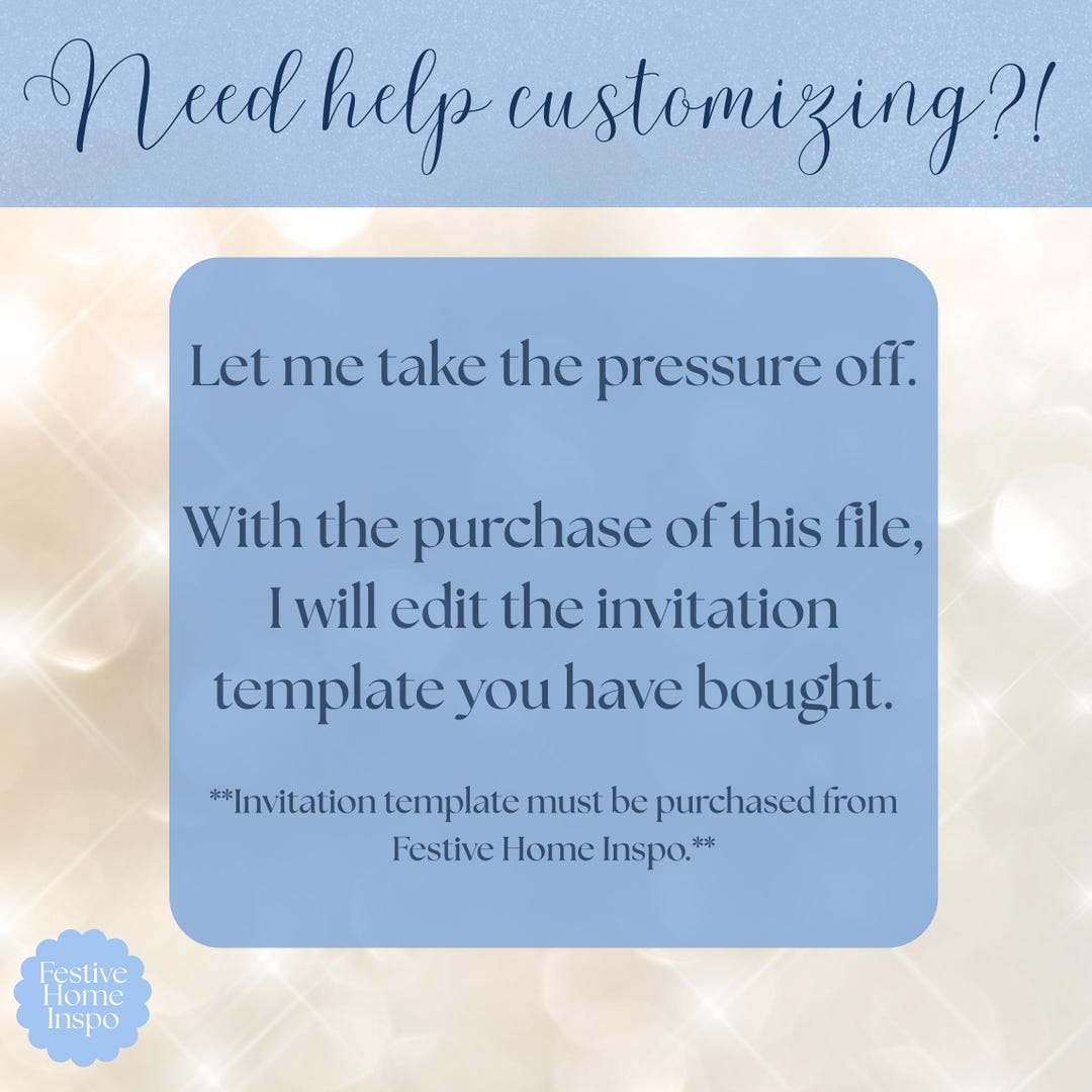 Personalized Invitation Template: Custom Design Service (PDF, PNG, JPEG ...