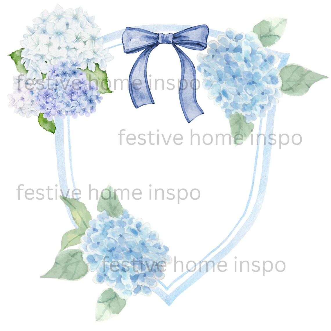 Hydrangea Crest Clip Art PNG, Individual & Commercial License, Preppy ...
