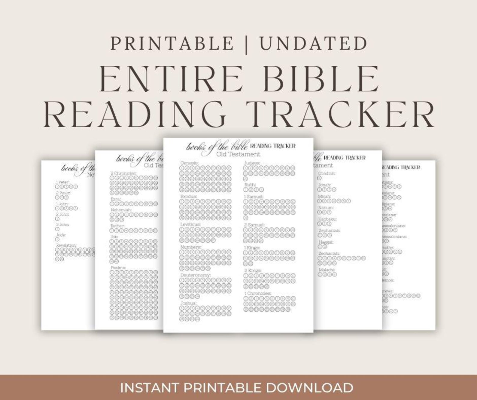 Bible Reading Tracker: Chapter Checklist Printable (PDF) - Etsy