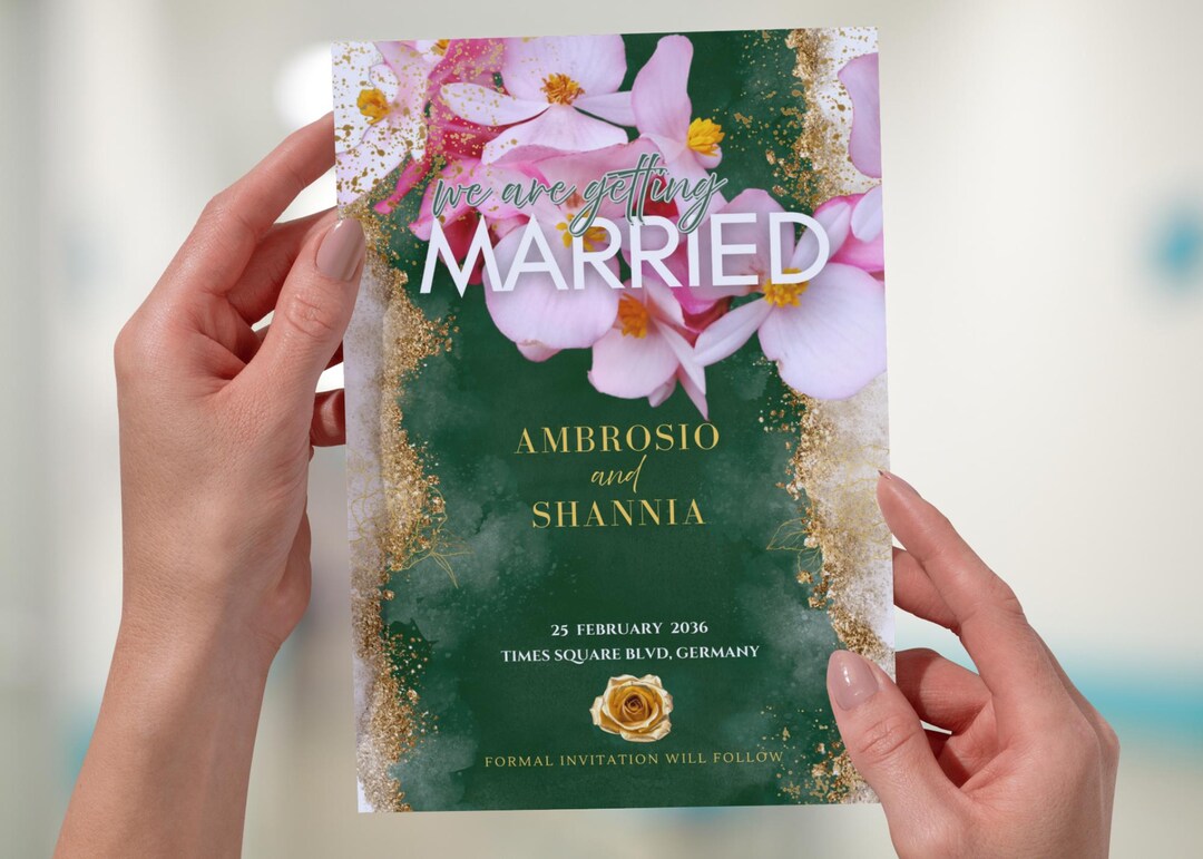 Modern Editorial Wedding Invitation Template: Elegant Editable Digital ...