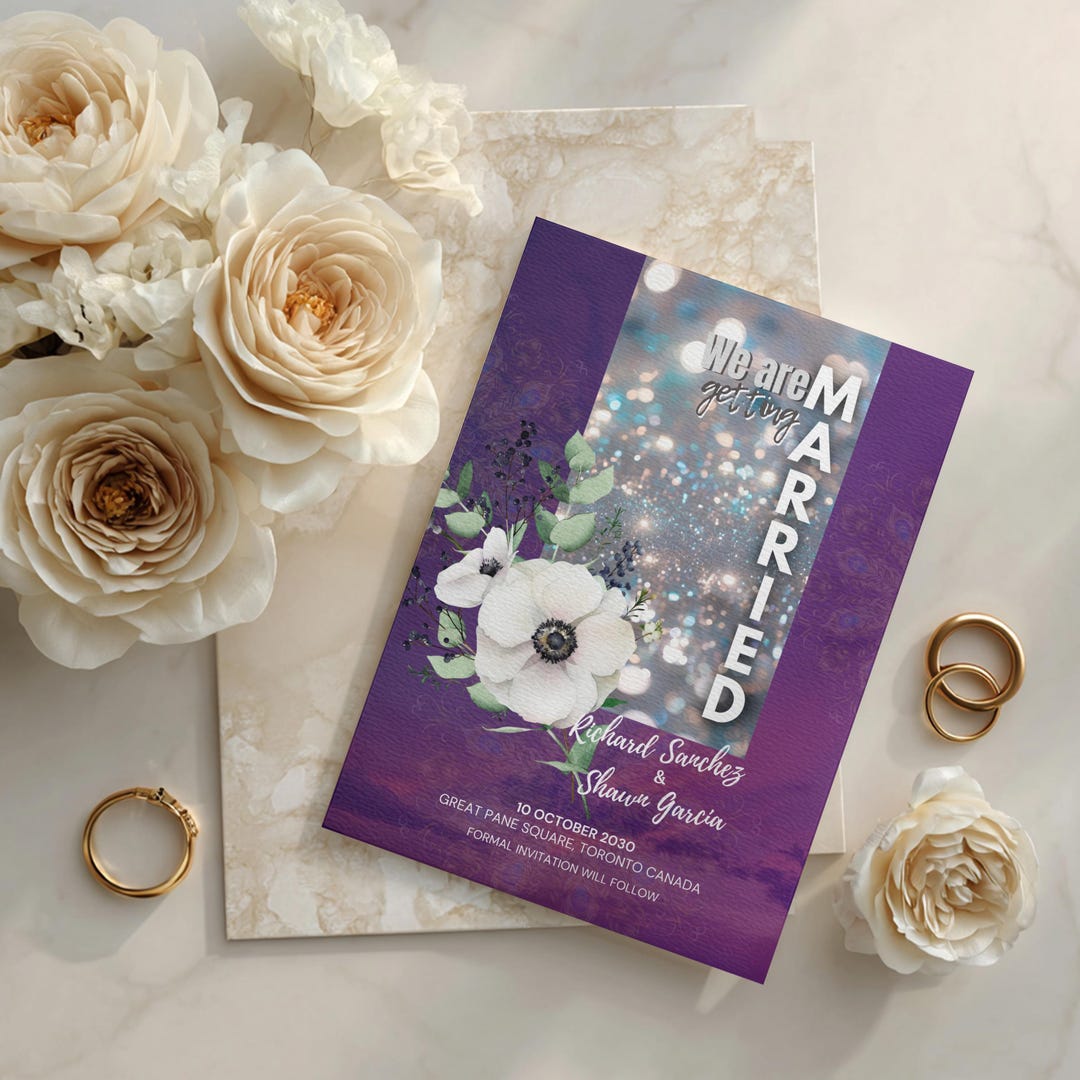 Elegant Wedding Invitation Template: Modern Editorial We Are Getting ...