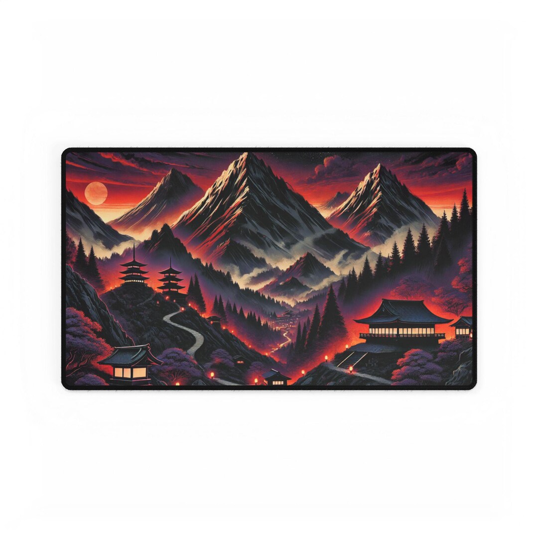 Desk Mats, Japanese Sunset Desk Pad, Office Desk Accessory, Gaming ...