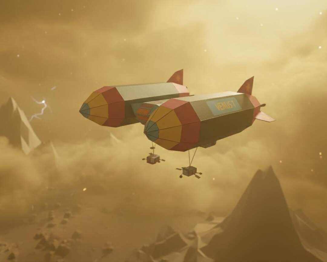 Low-poly Papercraft Model, Futuristic Venus Airship. DIY Paper Craft ...