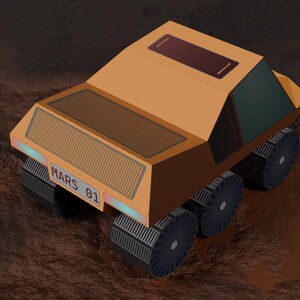 3D Paper Craft, Papercraft. Futuristic Mars Rover, Three-wheeled ...