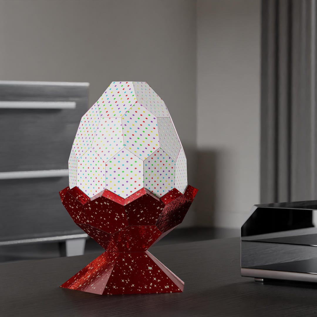 Hexagonal Easter Egg Papercraft – 3D Low-poly Egg & Stand Template (PDF ...