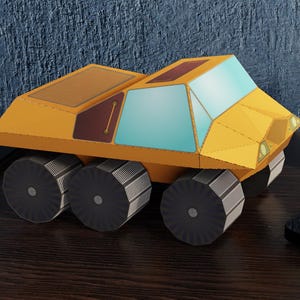 3D Paper Craft, Papercraft. Futuristic Mars Rover, Three-wheeled ...