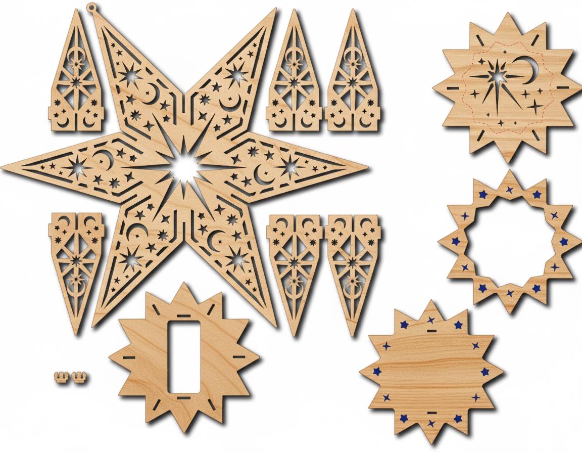 Large Christmas Star Laser Cut File | LED Holiday Decor (SVG, PDF) - Etsy
