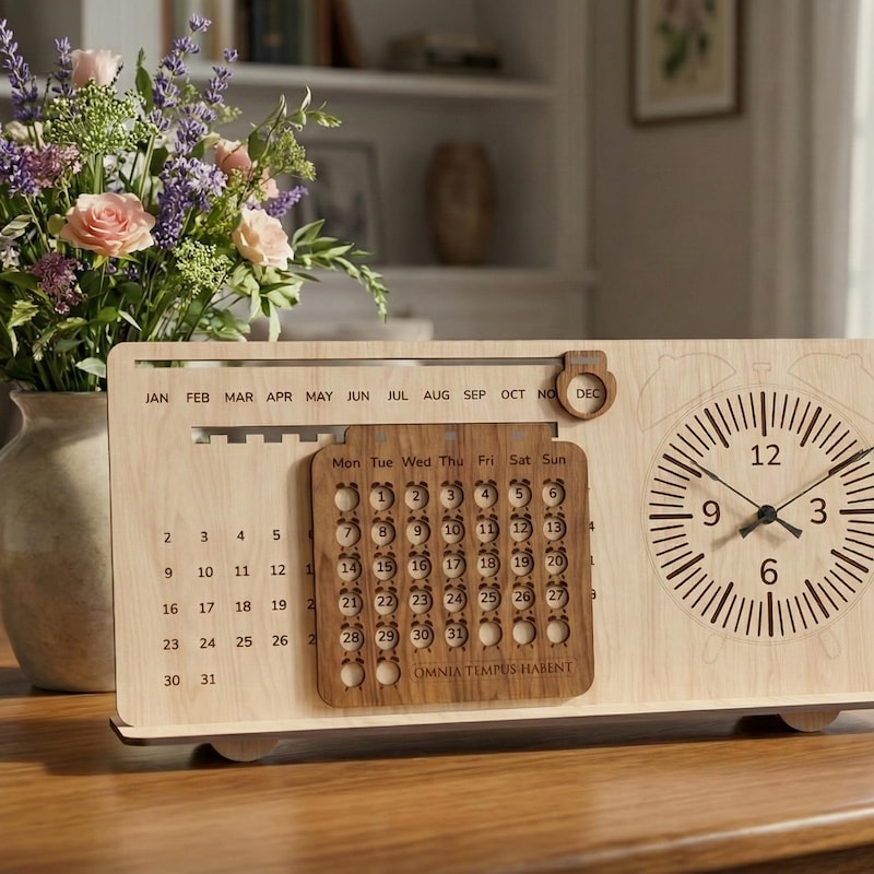 Retro Calendar Clock - Etsy UK