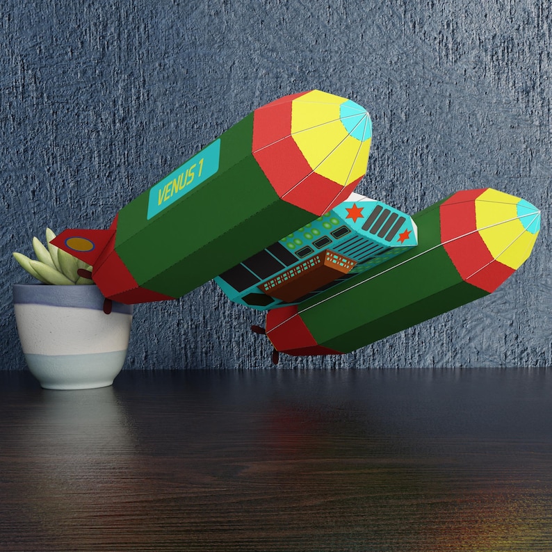Low-poly Papercraft Model, Futuristic Venus Airship. DIY Paper Craft ...