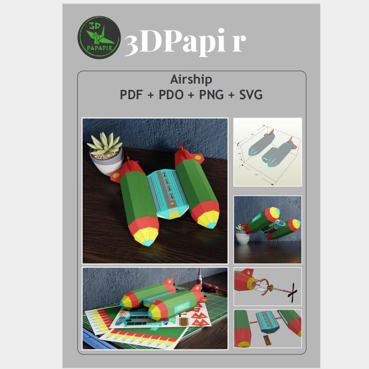 Low-poly Papercraft Model, Futuristic Venus Airship. DIY Paper Craft ...