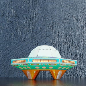UFO Paper Craft Template: DIY Flying Saucer Model (printable PDF) - Etsy