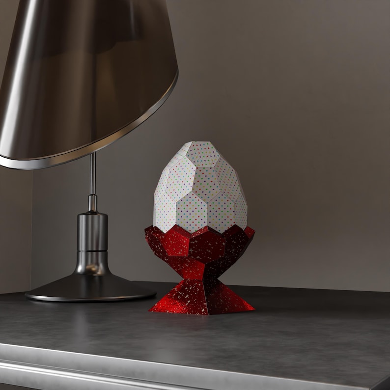 Hexagonal Easter Egg Papercraft – 3D Low-poly Egg & Stand Template (PDF ...