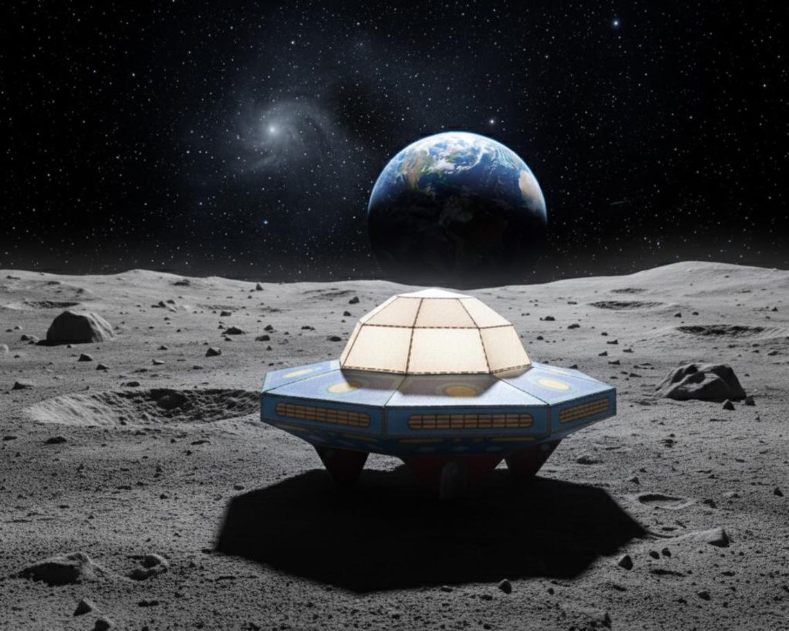 UFO Paper Craft Template: DIY Flying Saucer Model (printable PDF) - Etsy
