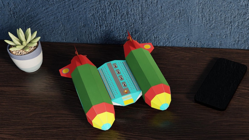 Low-poly Papercraft Model, Futuristic Venus Airship. DIY Paper Craft ...