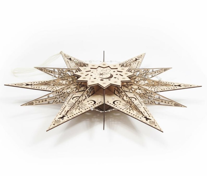Large 3D Christmas Star Laser Cut File | Bethlehem Star Decor (SVG DXF ...