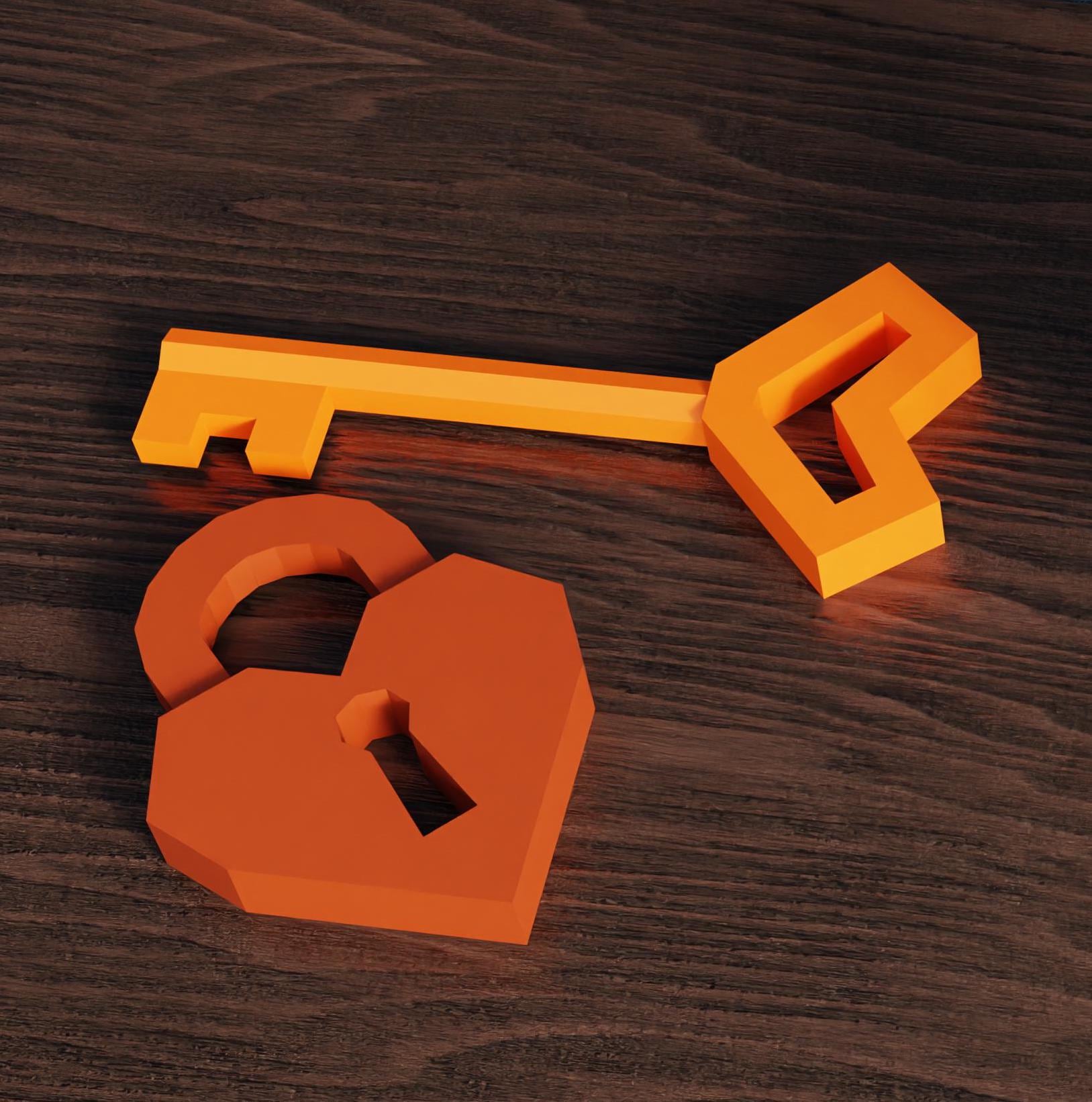 Heart-shaped Castle and Key Papercraft - DIY Paper Model for Valentine ...