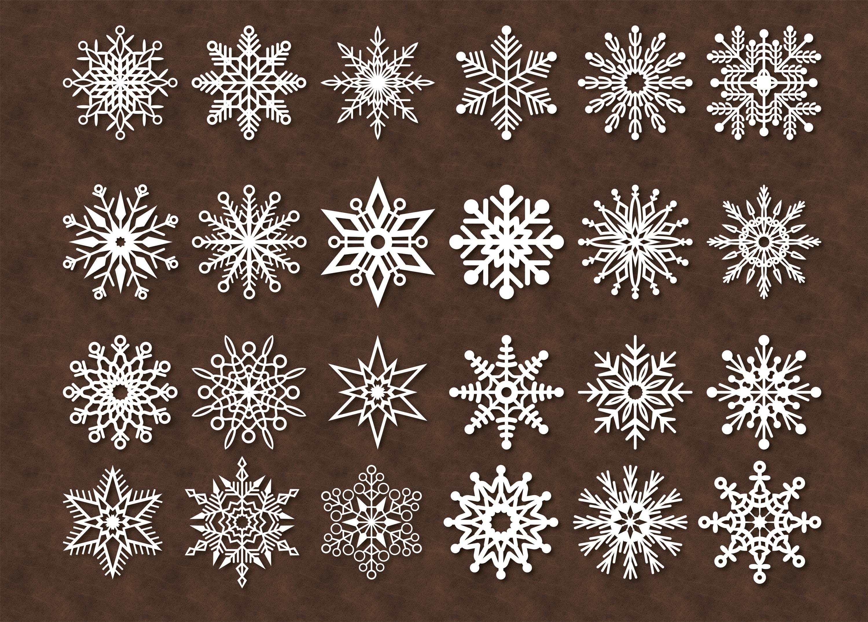 24 Snowflake SVG Bundle | Laser Cut Christmas Ornaments (digital ...