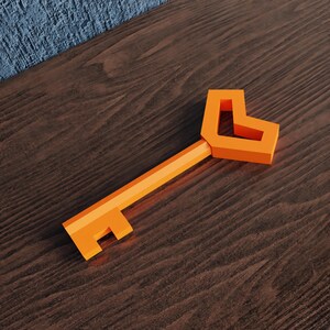 Heart-shaped Castle and Key Papercraft - DIY Paper Model for Valentine ...