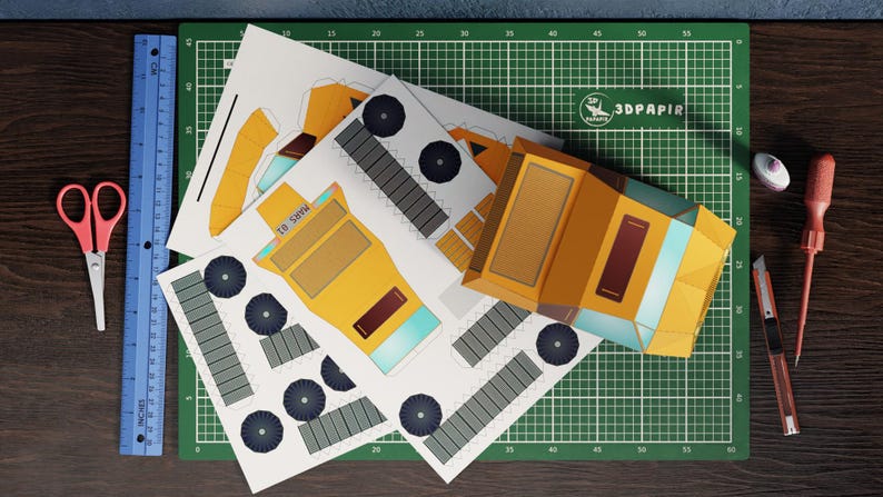 3D Paper Craft, Papercraft. Futuristic Mars Rover, Three-wheeled ...