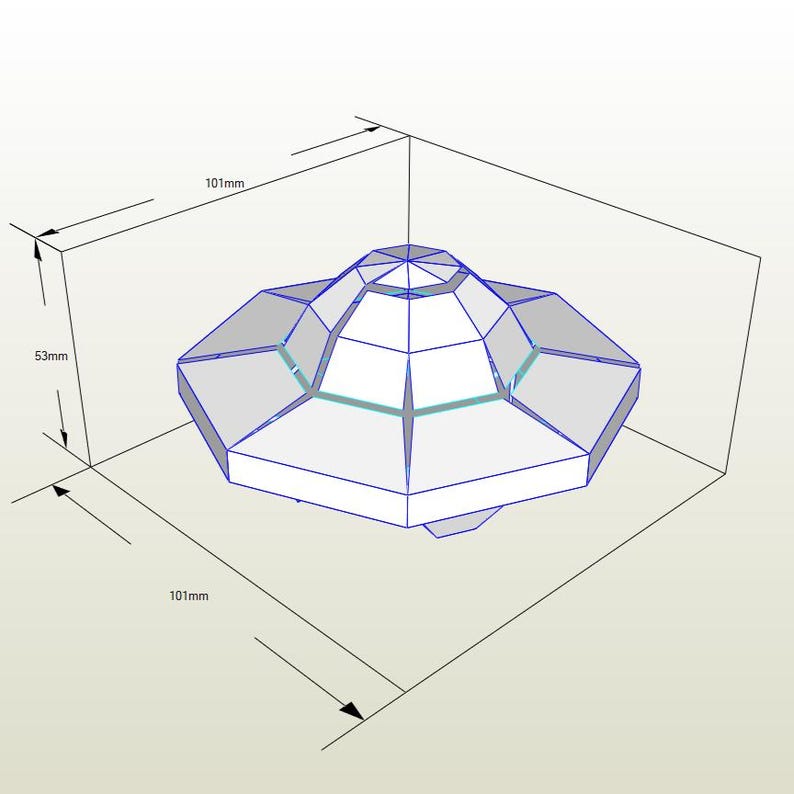 UFO Paper Craft Template: DIY Flying Saucer Model (printable PDF) - Etsy